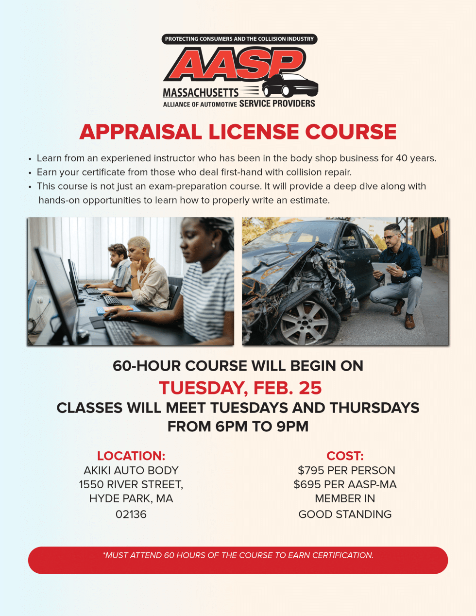 Appraisal License Course | AASP MA | Alliance Of Automotive Service ...